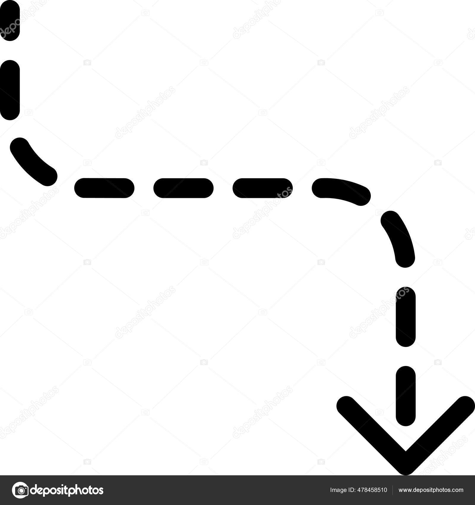 Arrow Dash Diagram Icon Outline Style Stock Vector by ©iconfinder 478458510