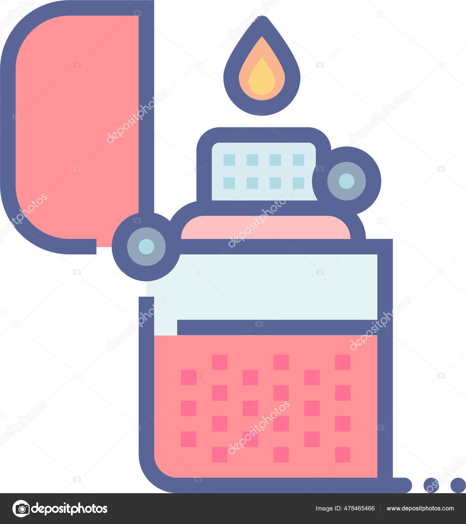 Cigarette Fire Light Icon Filledoutline Style Stock Vector by ...