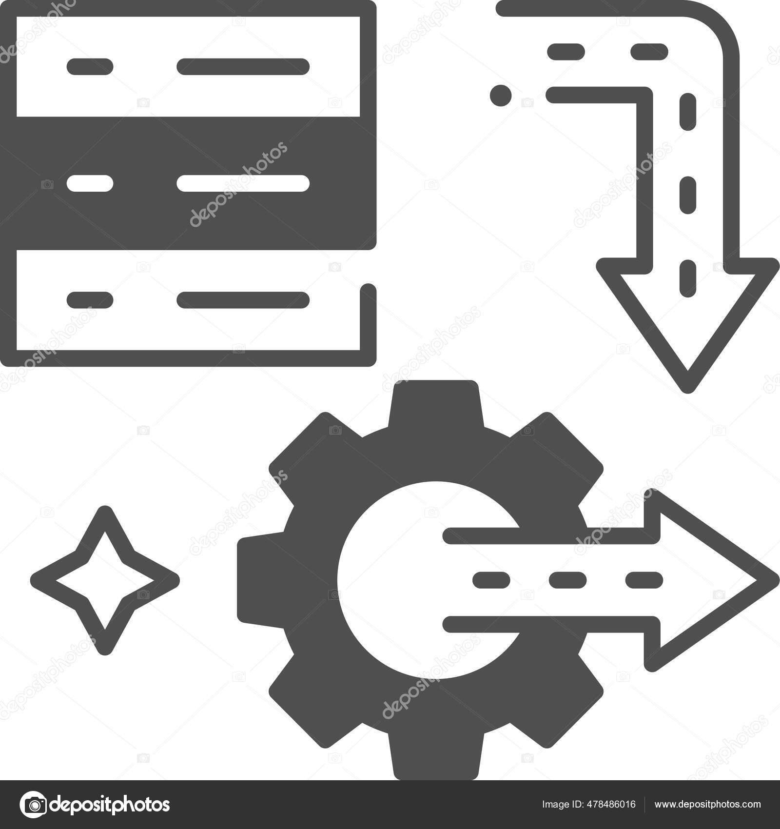 Process Flow Icon Black