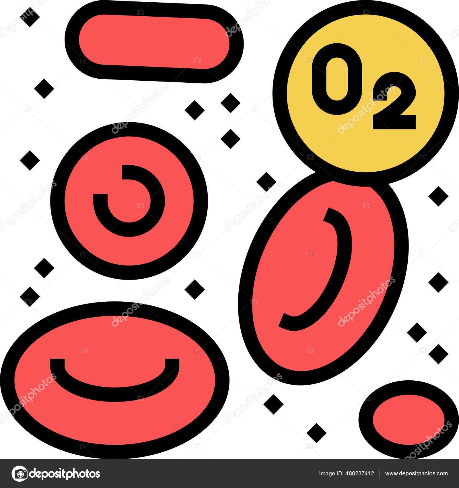 Oxígeno Sangre Icono Vector de stock #480237412 de ©iconfinder