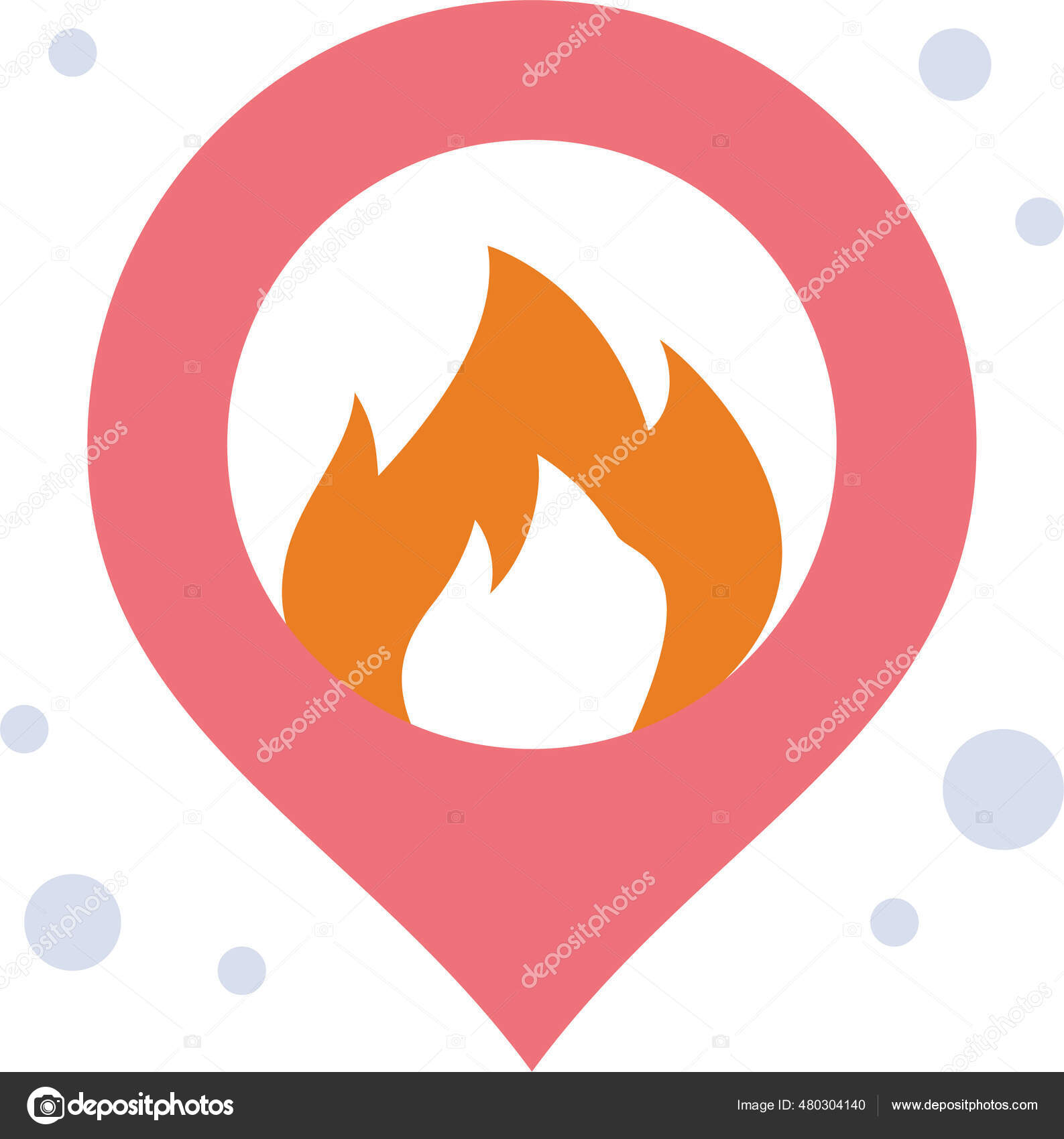 Fire Location Map Icon Emergencyservices Category Stock Vector by ...