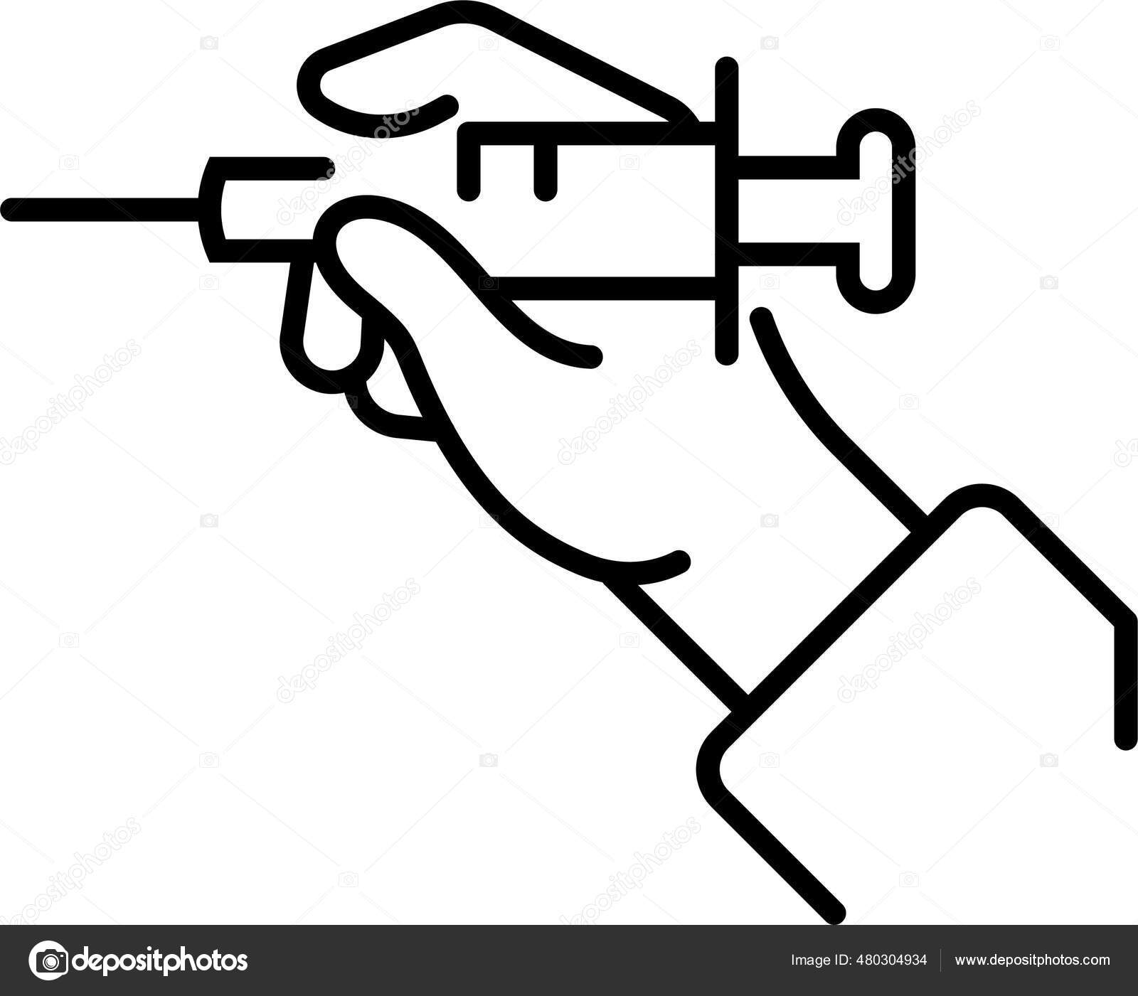 Hand Injections Syringe Icon Stock Vector by ©iconfinder 480304934