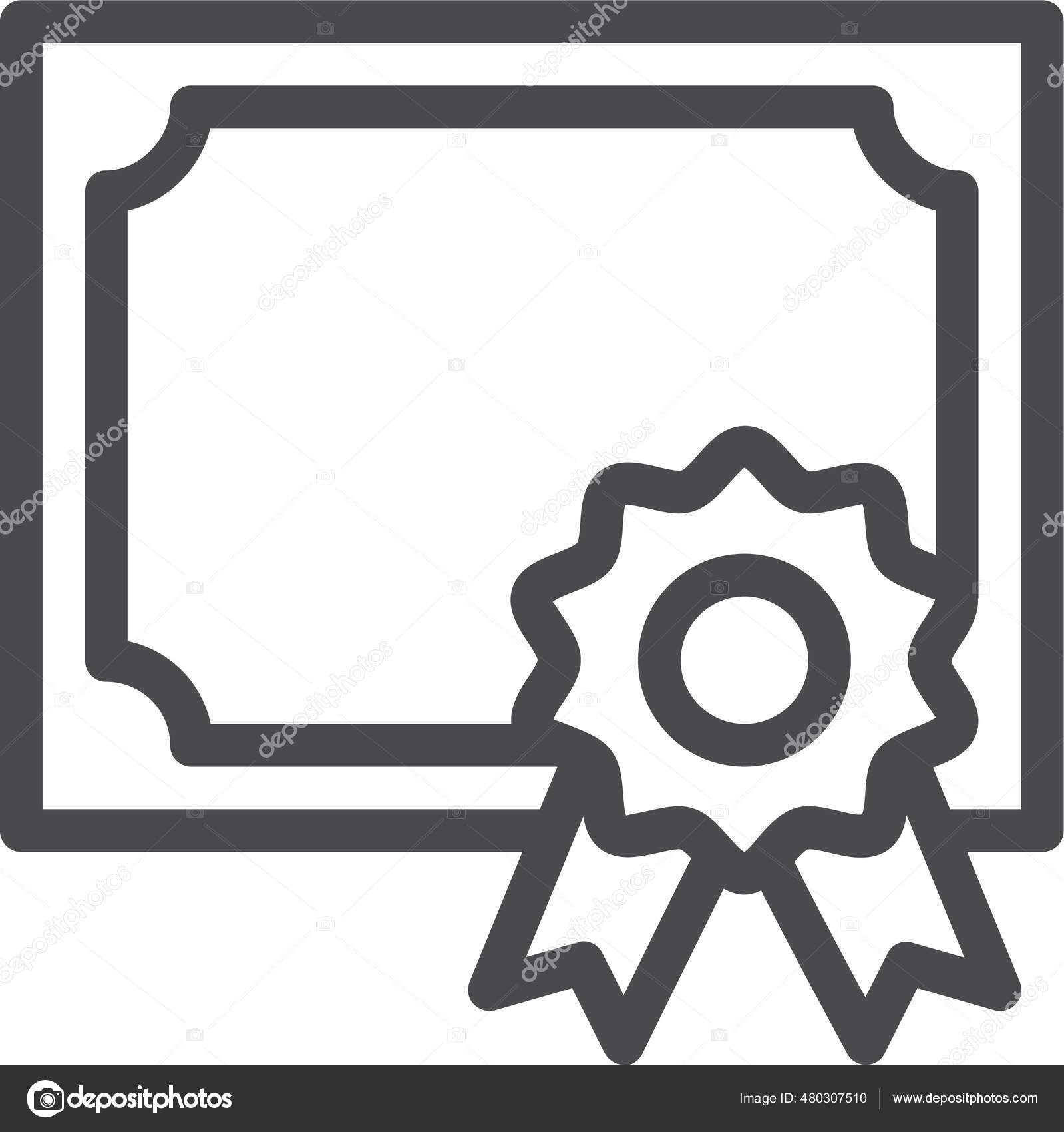 Penghargaan Ikon Diploma Sertifikat Dalam Gaya Outline Vektor Stok oleh ©iconfinder 480307510