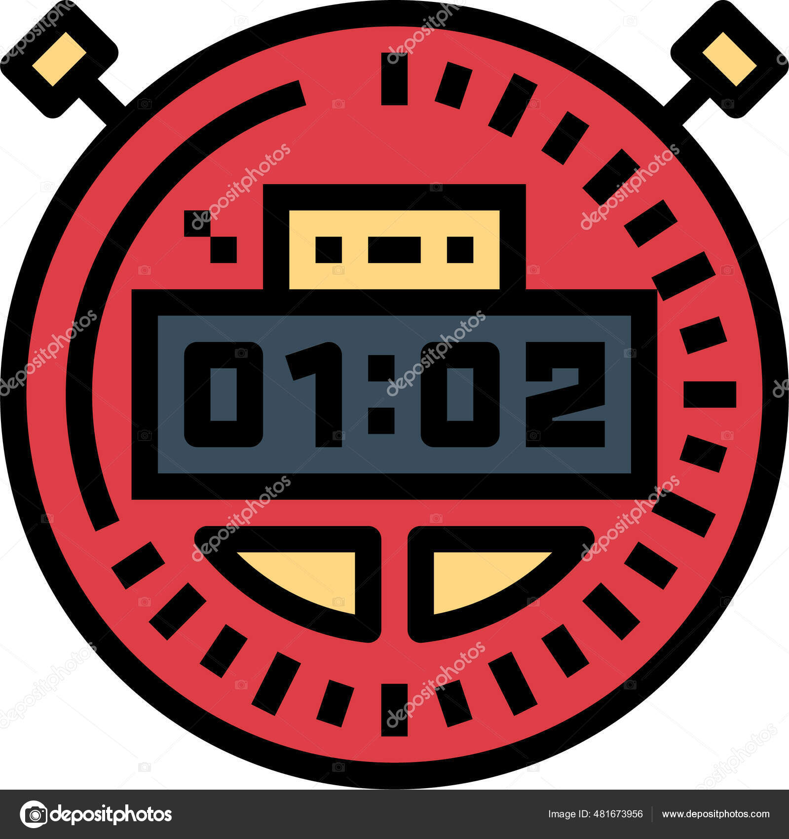 Interface Stopwatch Time Icon Filled Outline Style Stock Vector by ...