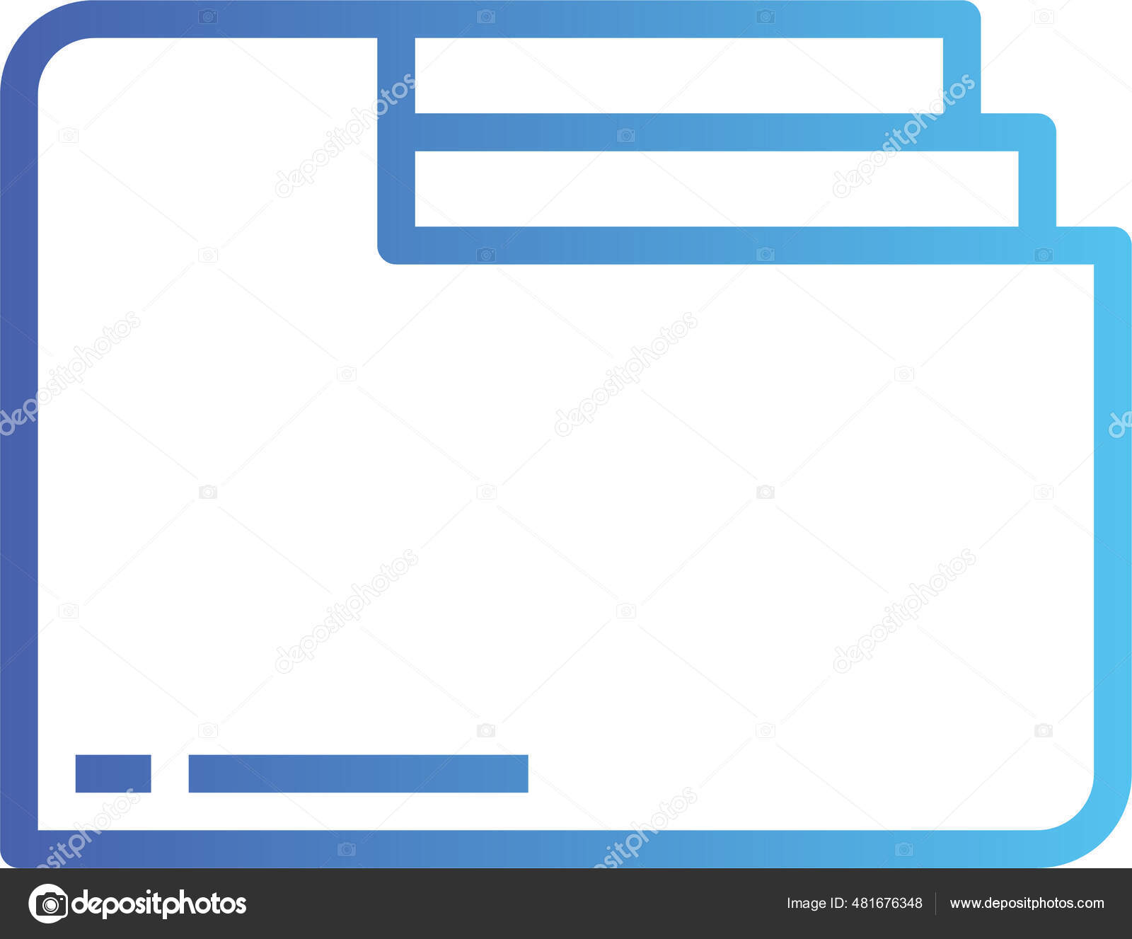 Icono Carpeta Archivo Datos Estilo Esquema Vector de stock #481676348 ...