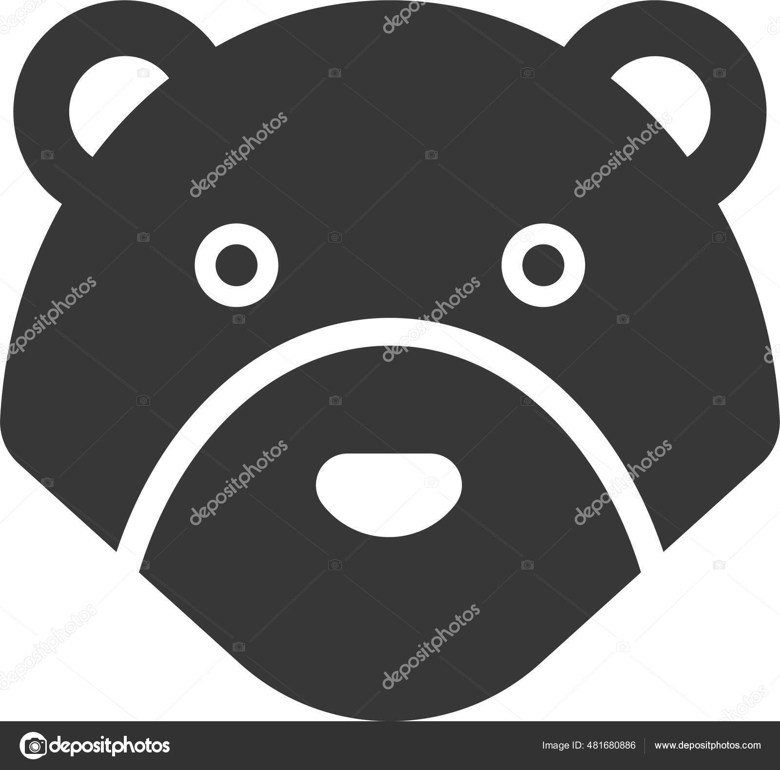 Animal Bear Face Icon Solid Style Stock Vector by ©iconfinder 481680886