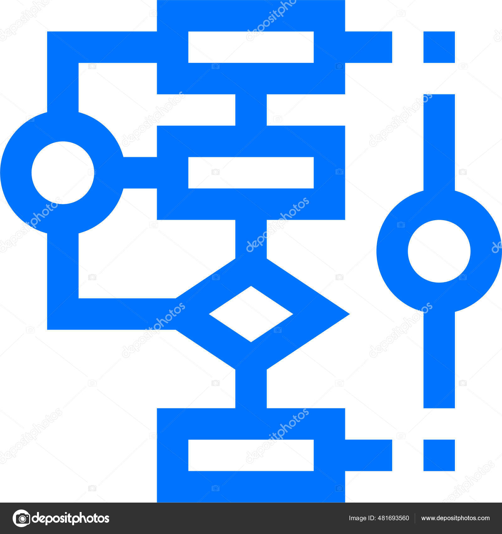 Algorithm Chart Design Icon Outline Style Stock Vector Image by ...