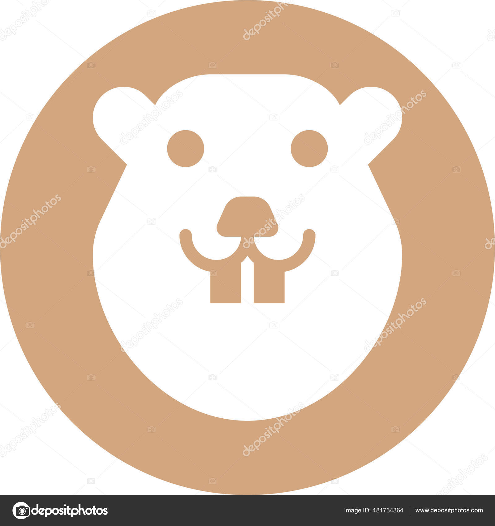 Animal Bever Face Icon Badge Style Stock Vector by ©iconfinder 481734364