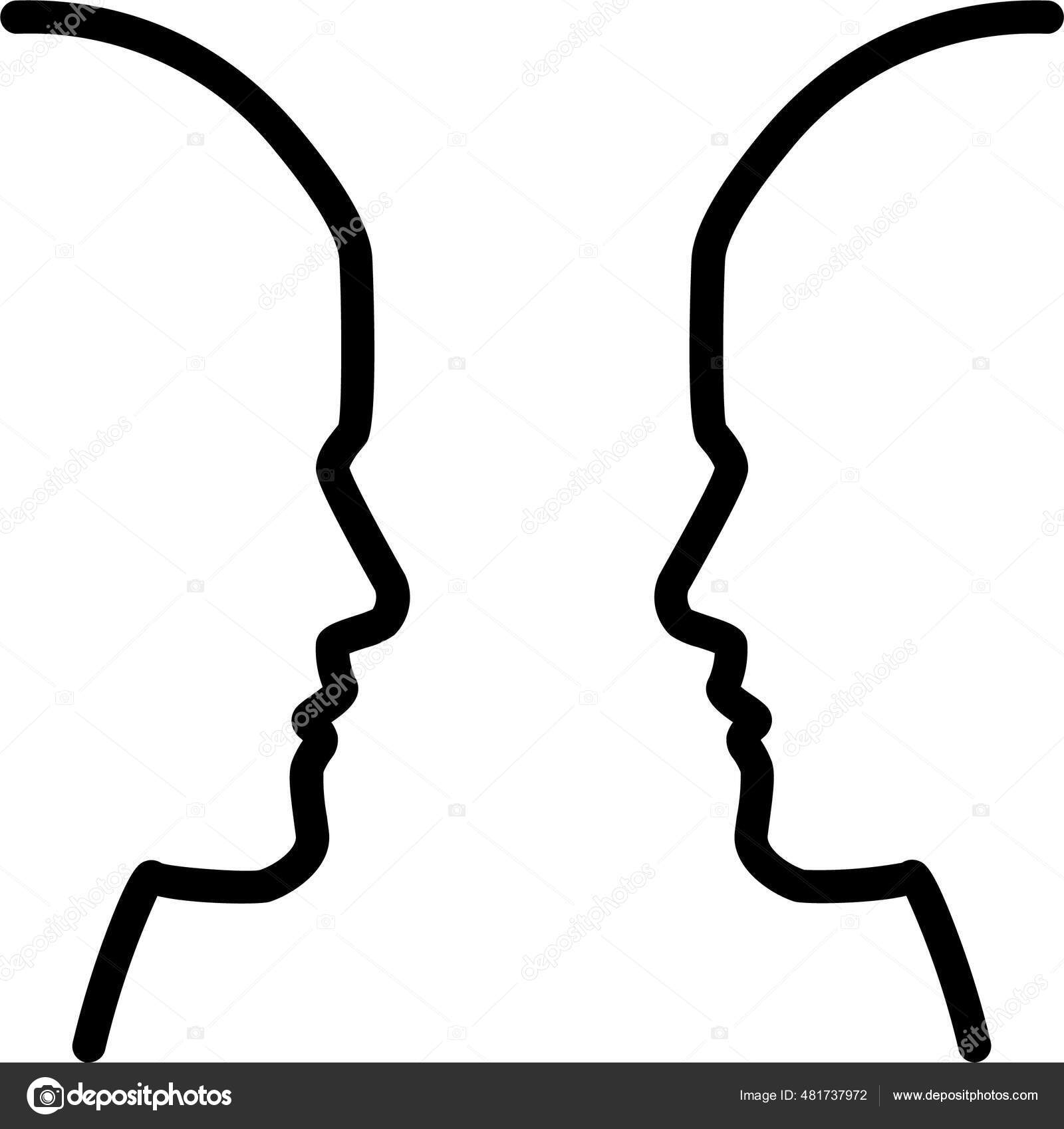 Dialog Face Face Individual Icon Outline Style Stock Vector by ...