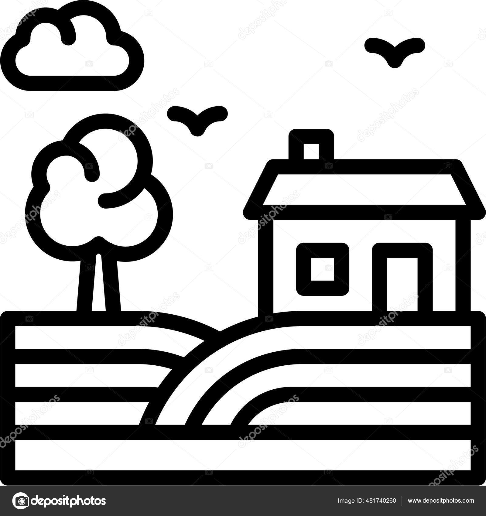 Landscape Land Terrain Icon Outline Style Stock Vector Image by ...