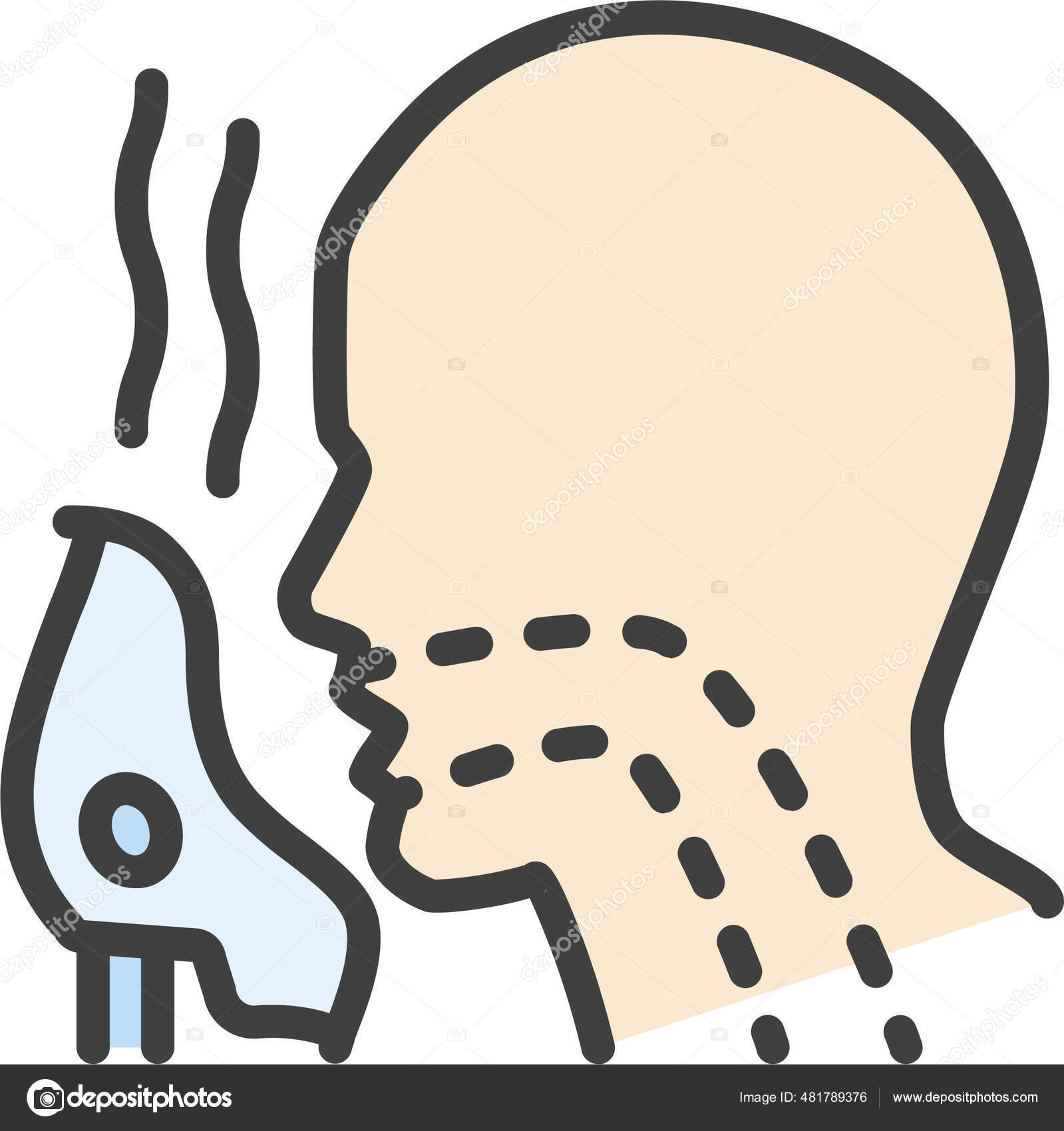 Artificial Respiration Inhalation Nebulizer Icon Filledoutline Style ...