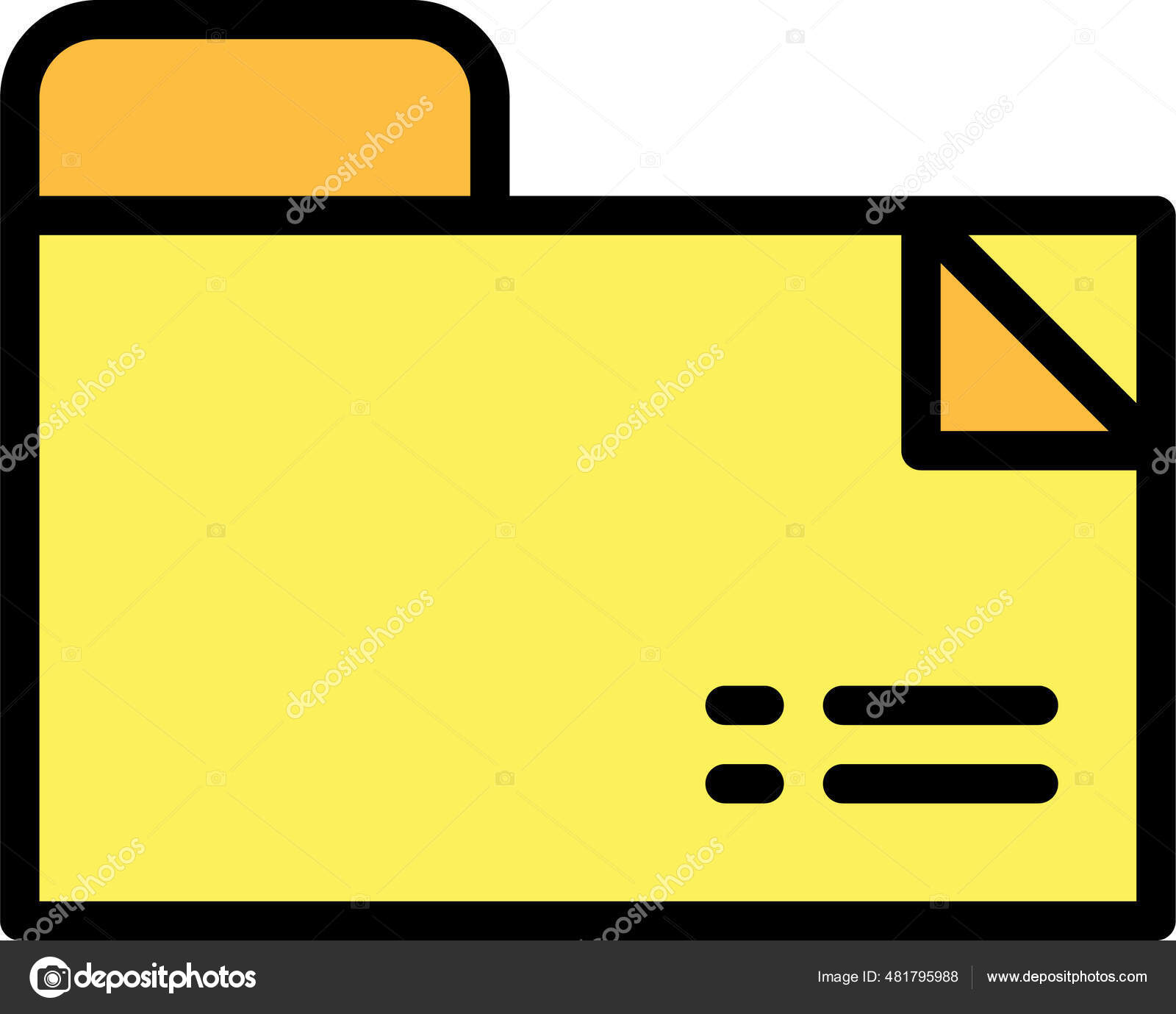Icono Carpeta Archivo Datos Estilo Filledoutline Vector de stock por ...