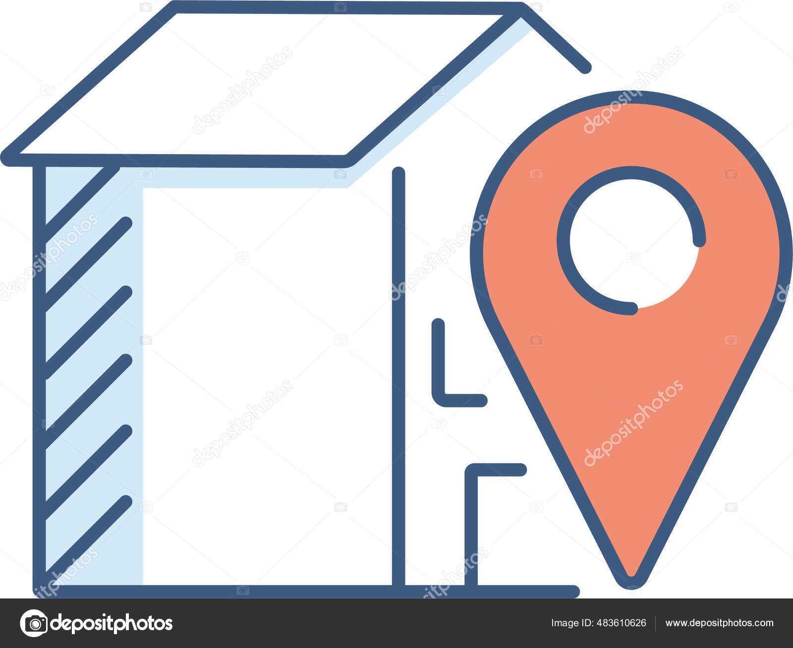 Gps House Location Icon Stock Vector by ©iconfinder 483610626