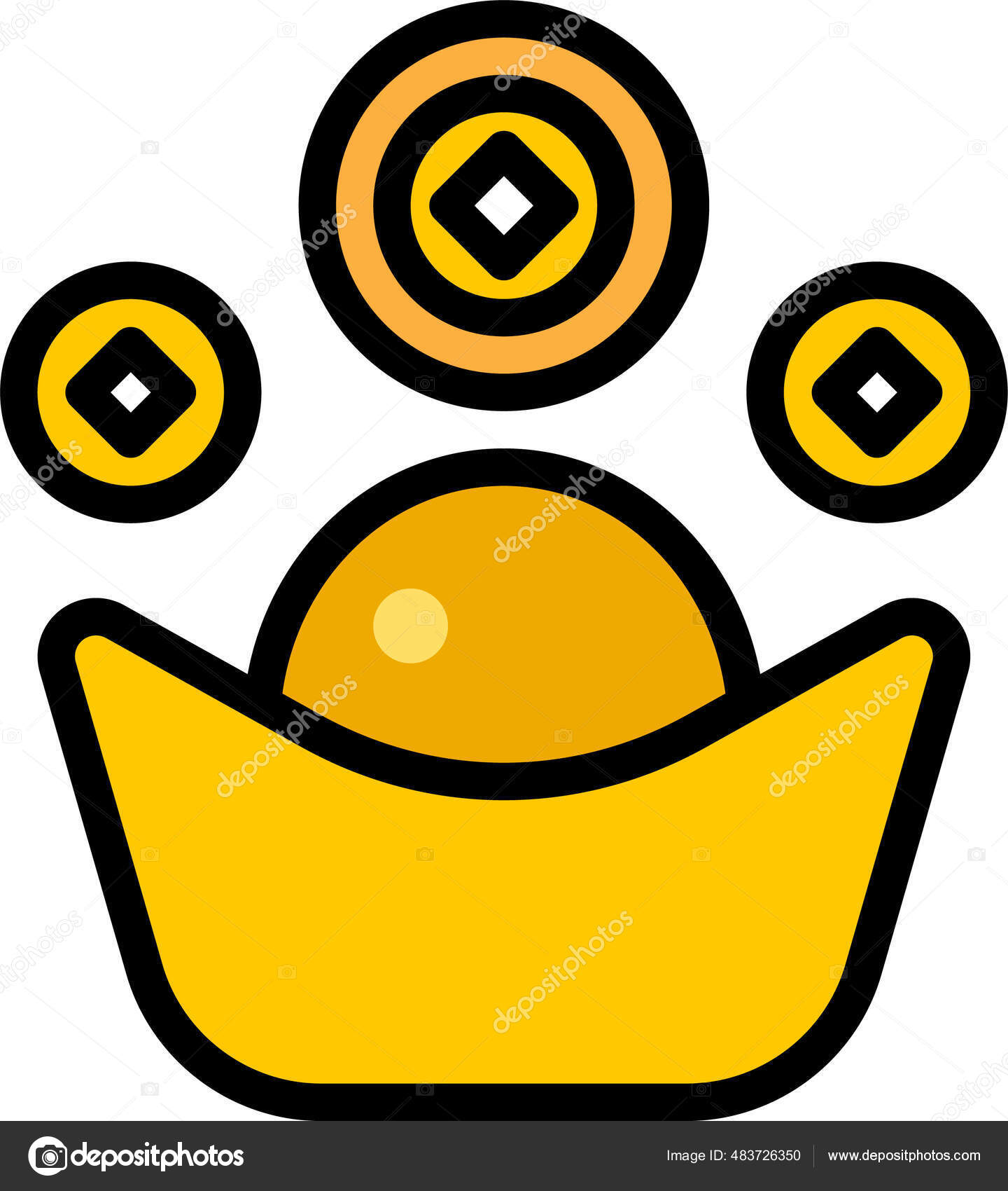 China Chinese Gold Bar Icon Filledoutline Style Stock Vector by ...