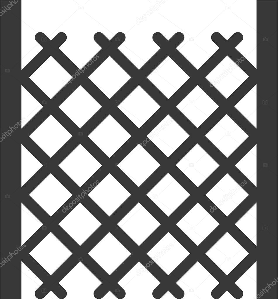 ilustración vectorial en blanco y negro del icono de rejilla metálica 2023