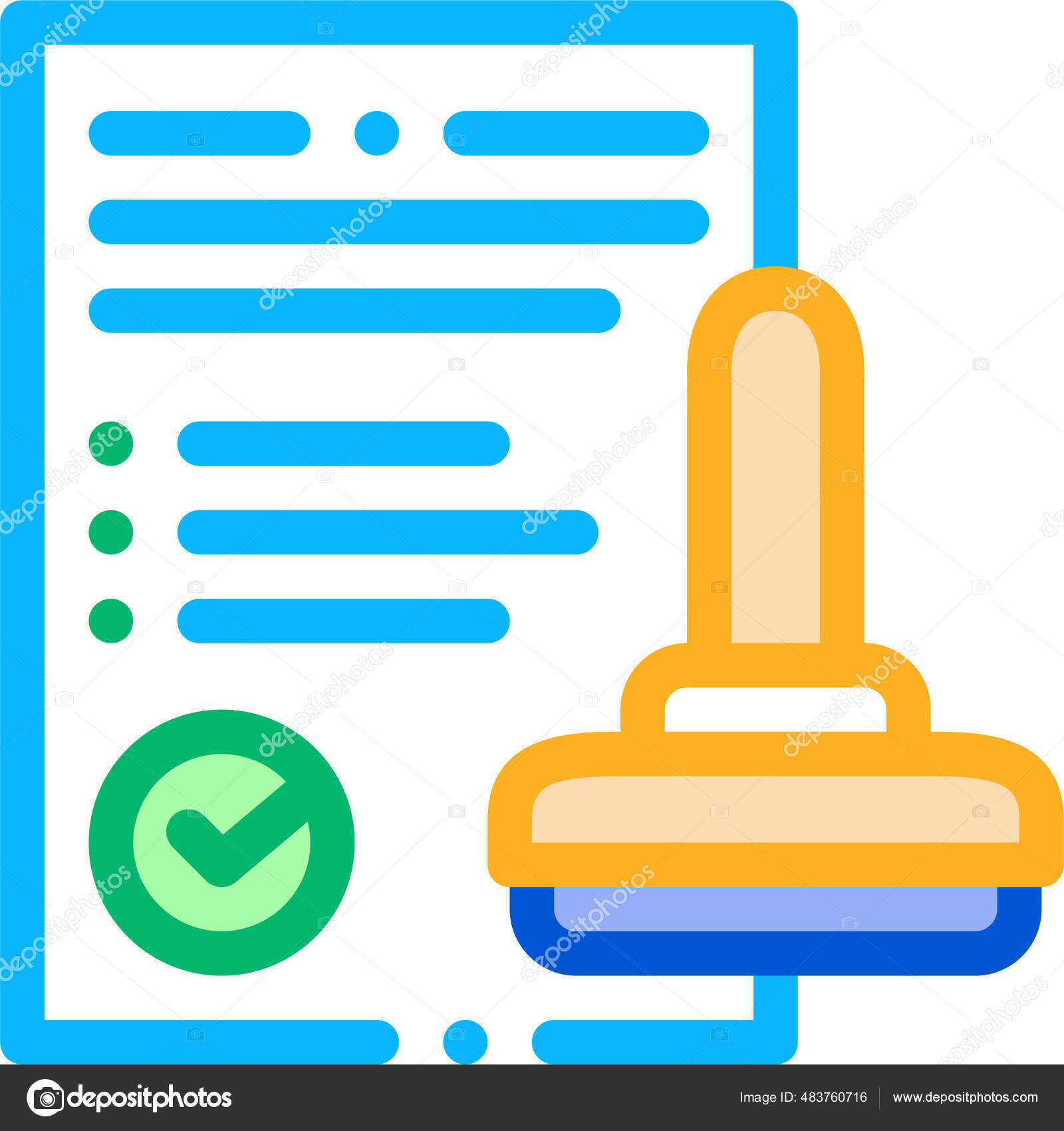 Icono Etiqueta Confirmación Aprobación Estilo Filledoutline Vector de ...
