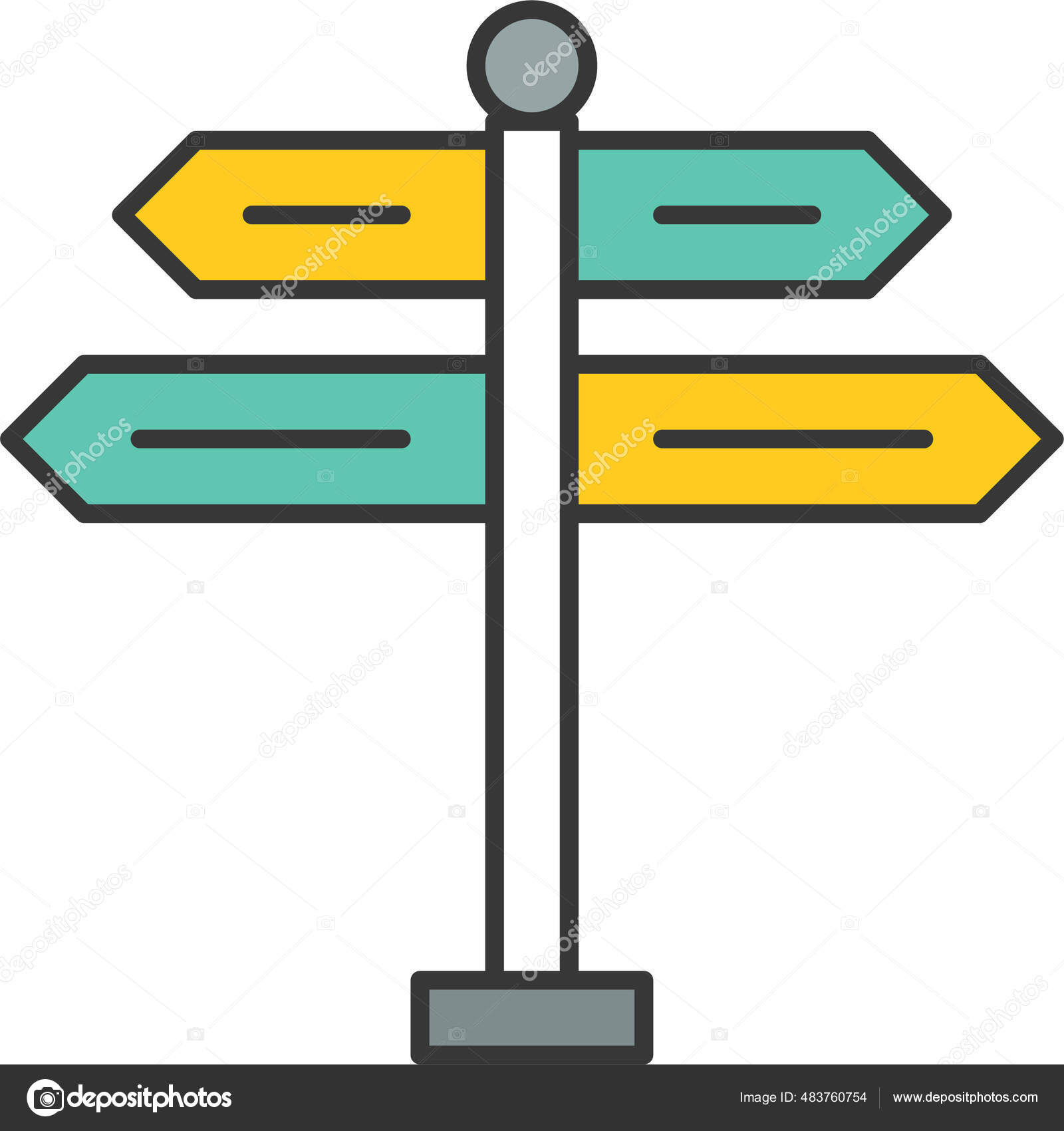 Guidepost Road Signs Traffic Icon Filledoutline Style Stock Vector by ...