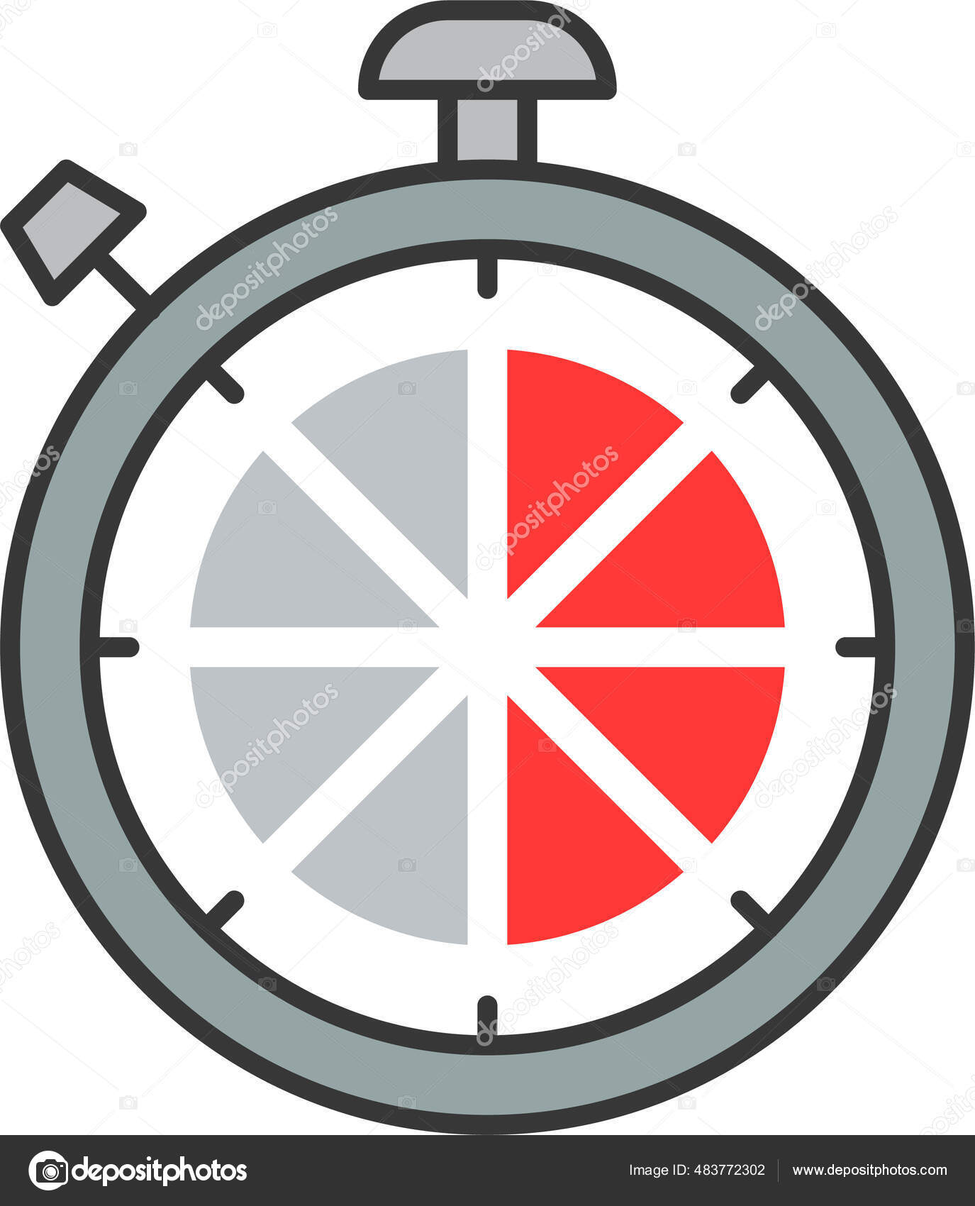 Clock Stopwatch Time Icon Filledoutline Style Stock Vector by ...