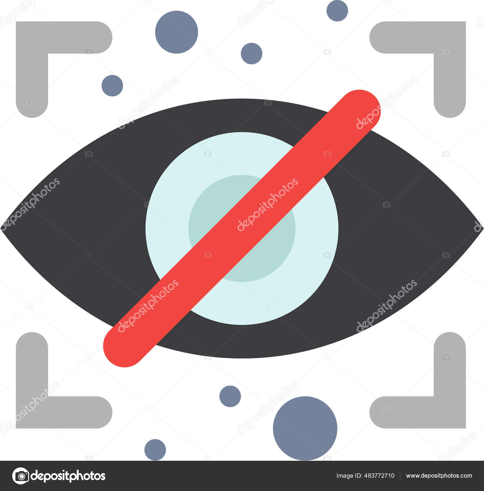 Block Eye Private Icon Stock Vector by ©iconfinder 483772710