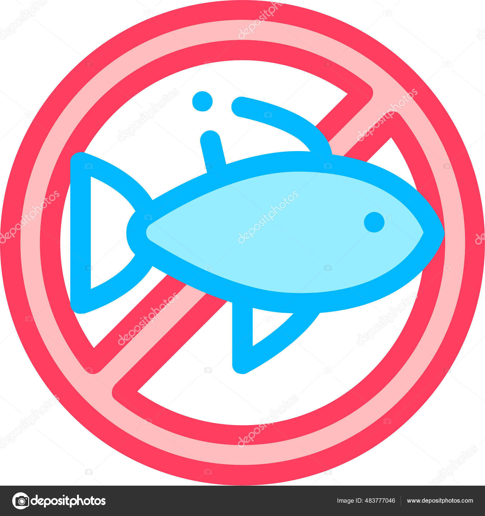 Allergen Seafood Sign Icon Icon Filledoutline Style Stock Vector by ...