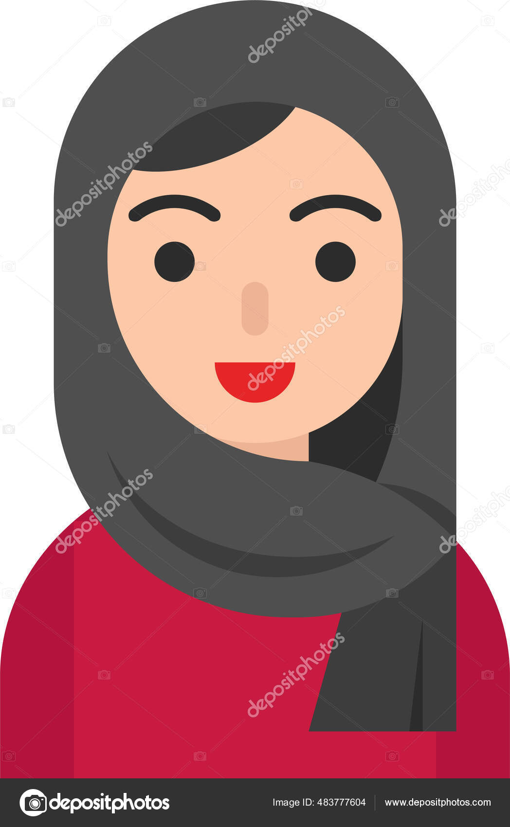 Avatar Hijab Muslim Icon Flat Style Stock Vector by ©iconfinder 483777604
