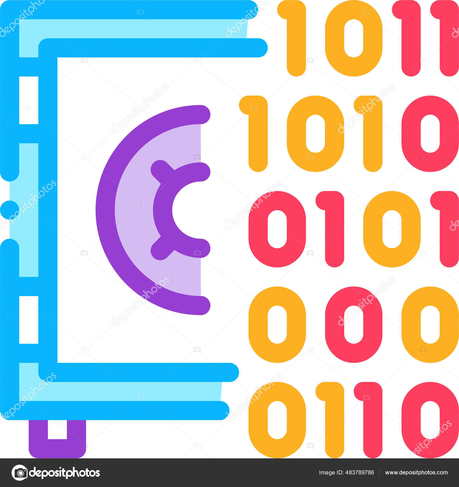 Binary Carder Code Icon Filledoutline Style Stock Vector Image by ©iconfinder #483789786