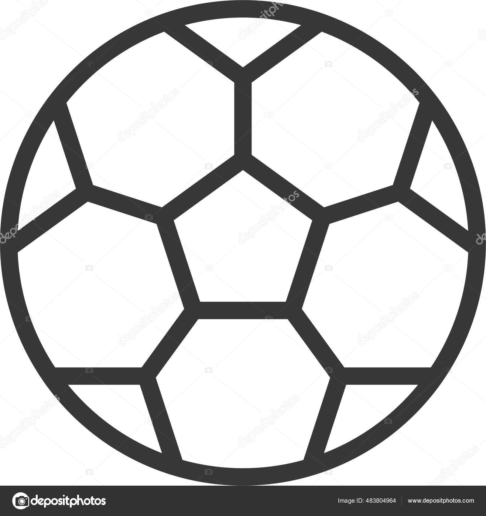 Balón Fútbol Icono Fútbol Estilo Esquema vector, gráfico vectorial ...