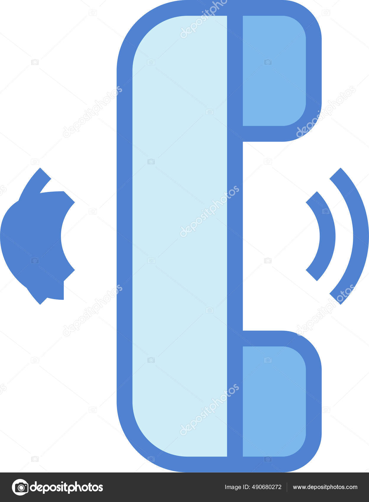 Oproep Gesprek Telefoon Pictogram Gevulde Outline Stijl stockvector ...