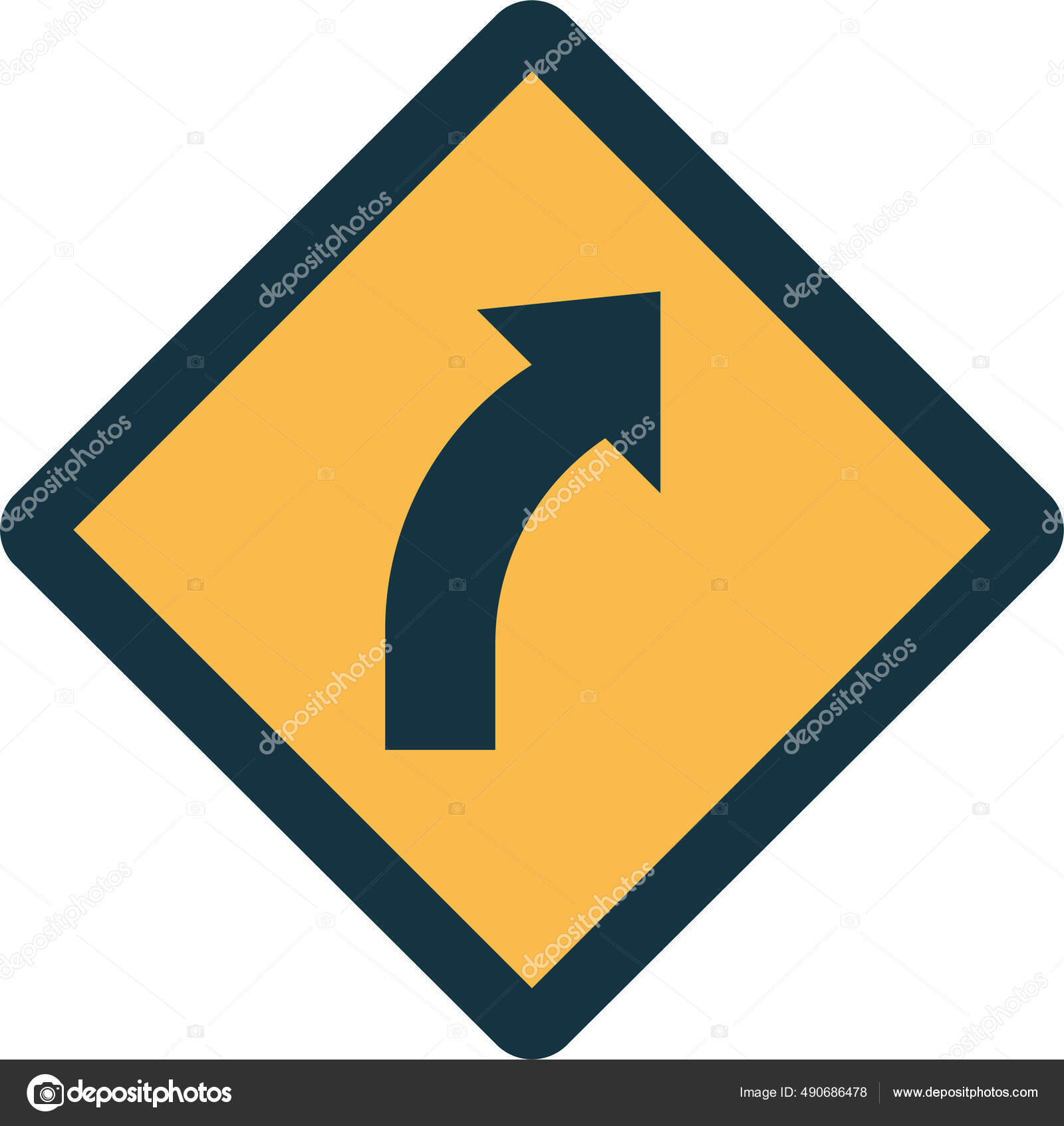 Right Curve Signaling Icon Stock Vector by ©iconfinder 490686478