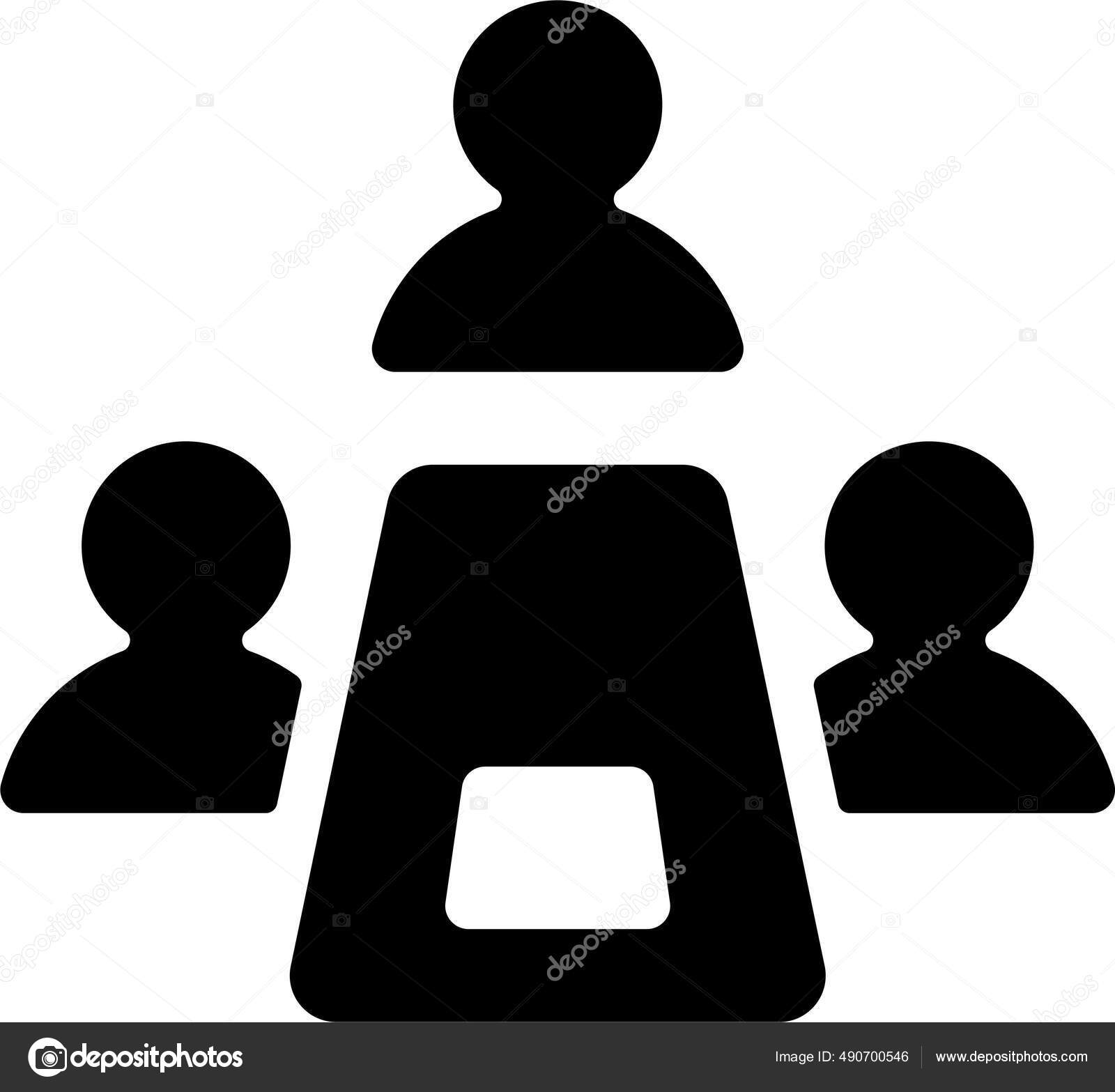 Icono Reuniones Trabajo Presentación Estilo Sólido Vector de stock ...