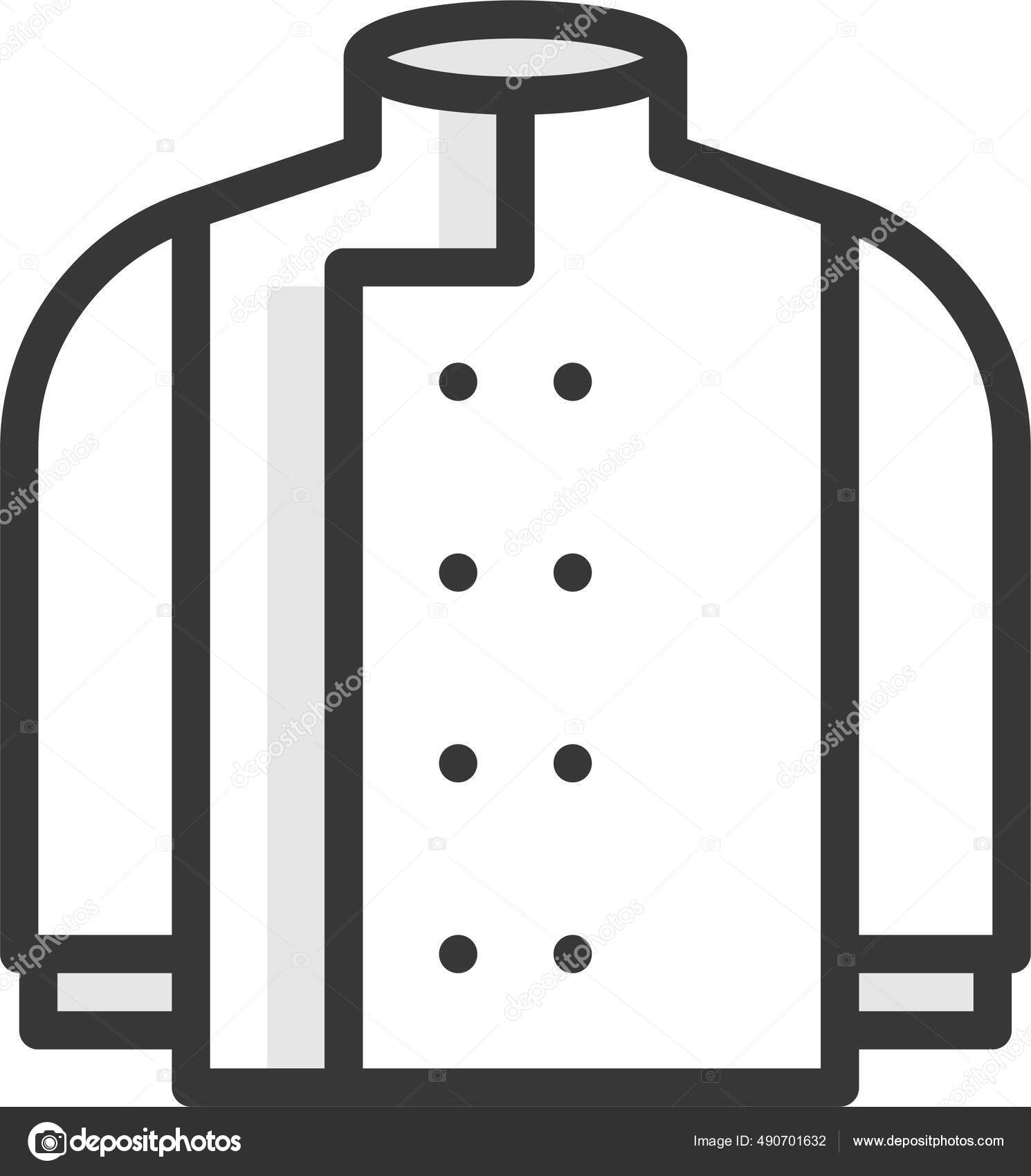 Chef Chef Uniform Chefs Jacket Icon Filled Outline Style Stock Vector ...