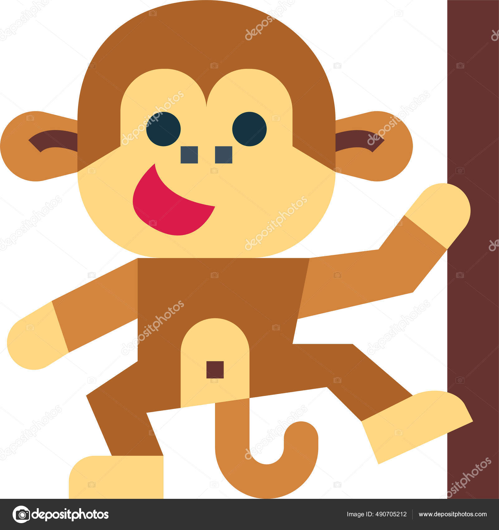 Mono Animal Mamífero Icono Vector de stock por ©iconfinder 490705212