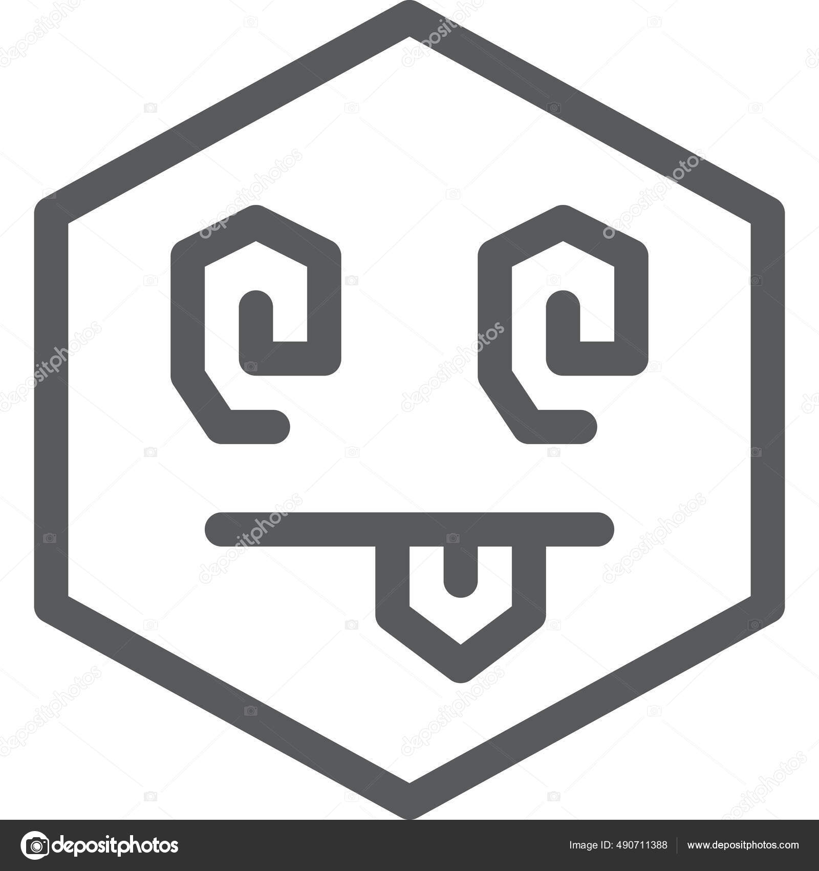 Emoji Sonriente Mareado Icono Estilo Del Esquema Vector de stock ...