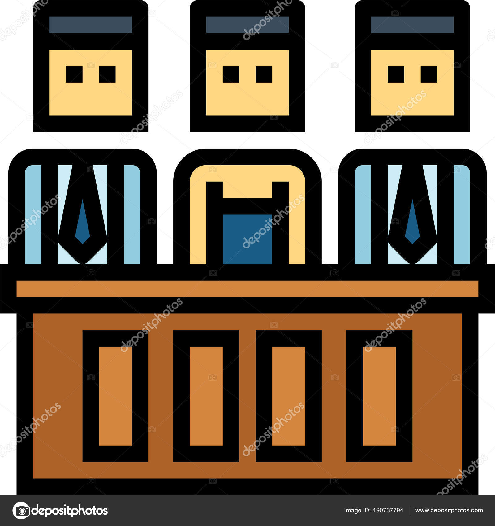 Jury Court Justice Icon Filled Outline Style Stock Vector by ©iconfinder 490737794