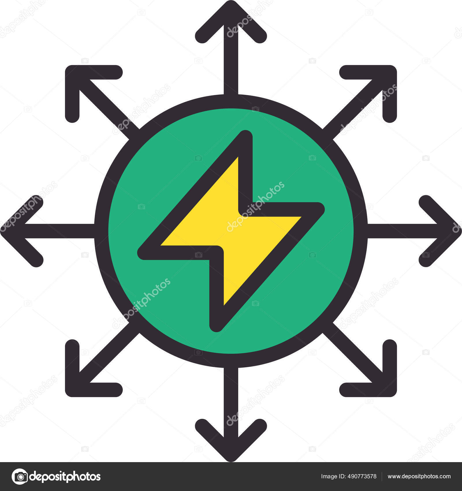 Ecology Electric Energy Icon Stock Vector by ©iconfinder 490773578
