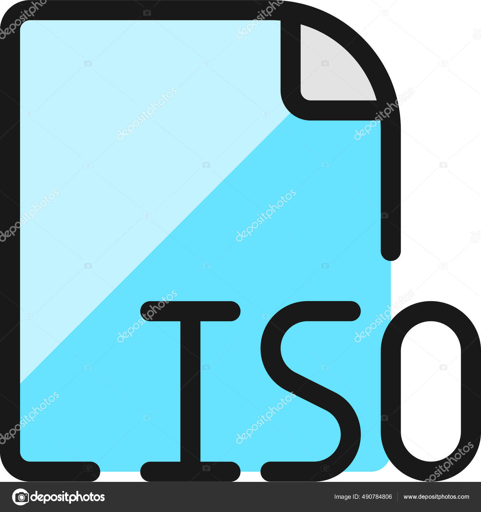 Iso File Filled Outline Icon Filled Outline Style Stock Vector by ...