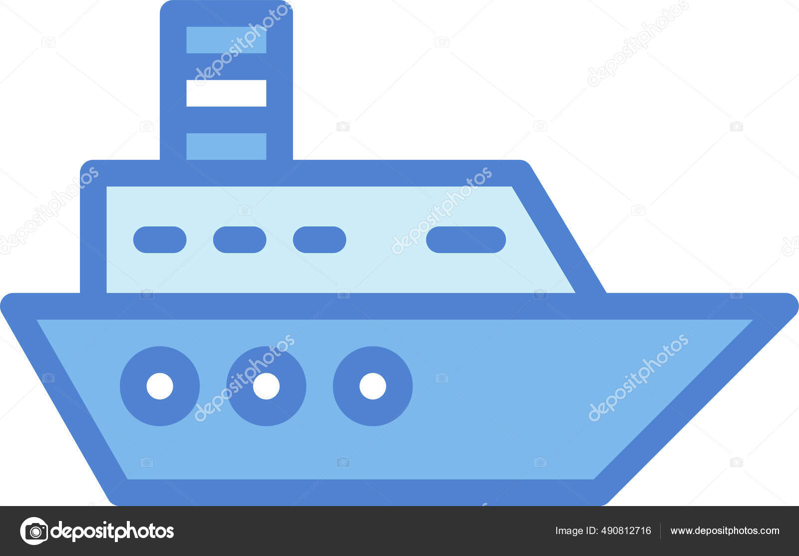 Ícone Navio Cruzeiro Barco Estilo Esboço Preenchido imagem vetorial de ...