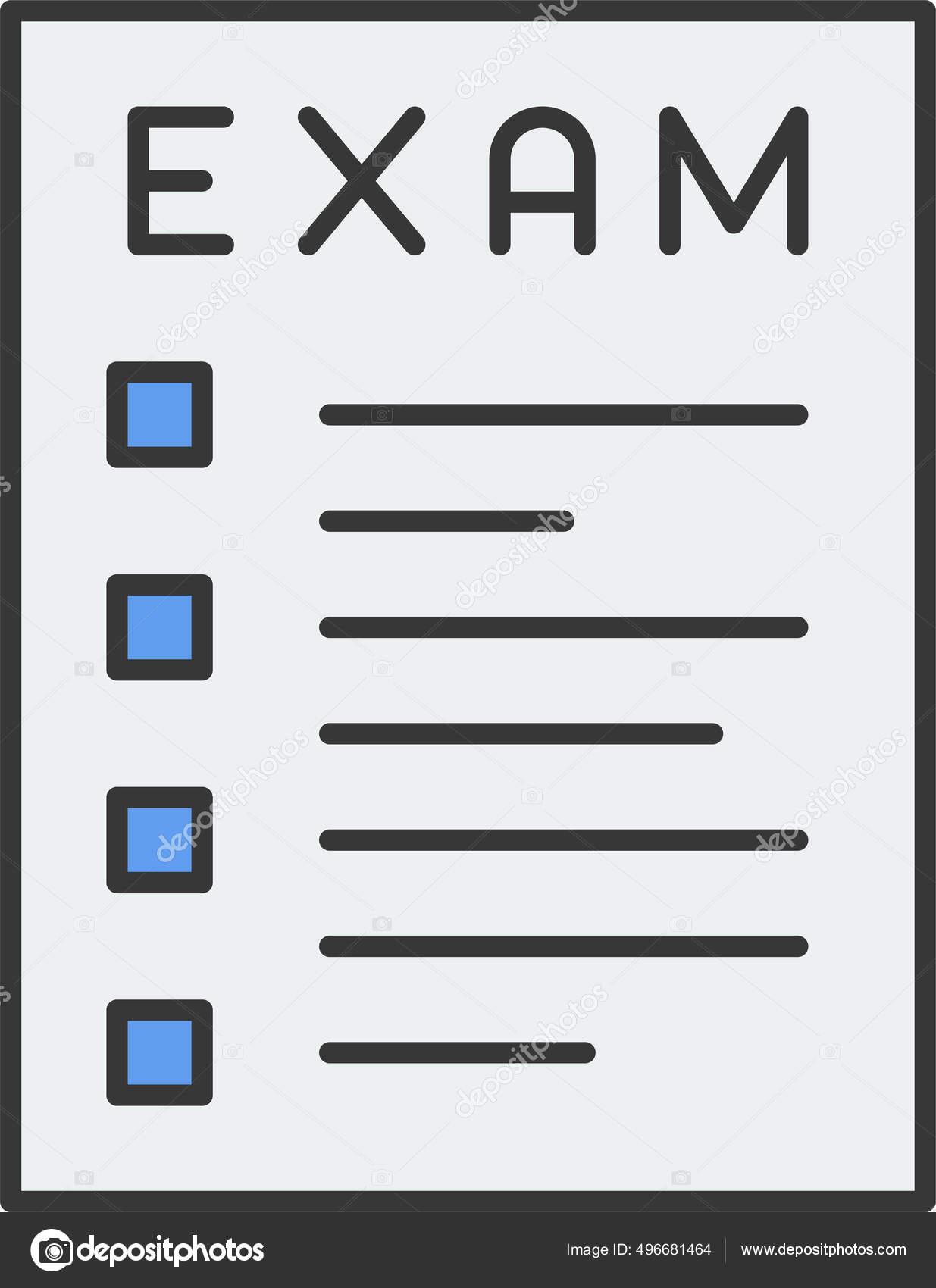 Examen Educación Icono Aprendizaje Estilo Esquema Lleno Vector de stock ...