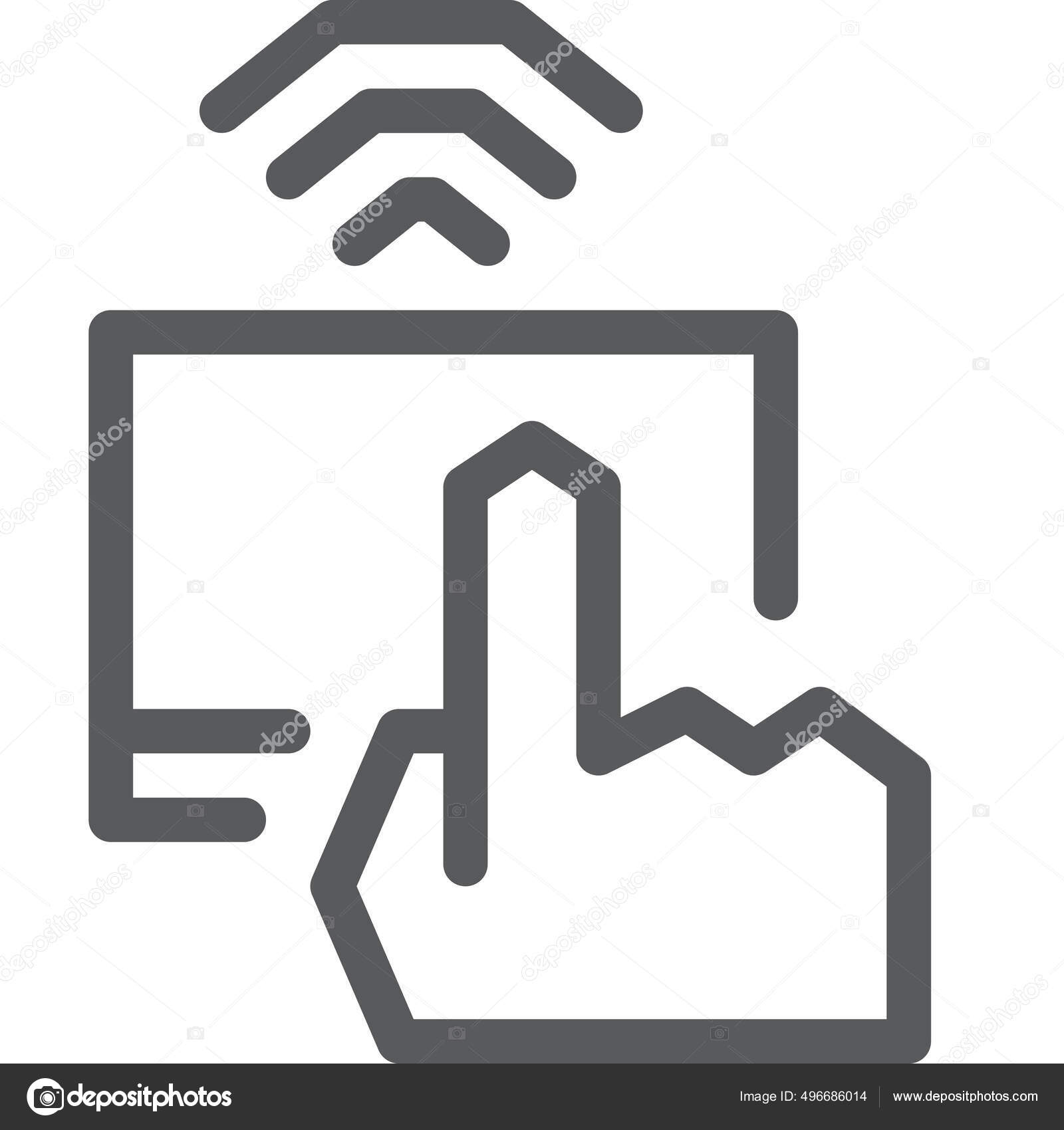 Touchpad Wifi Wireless Icon Outline Style Stock Vector by ©iconfinder ...