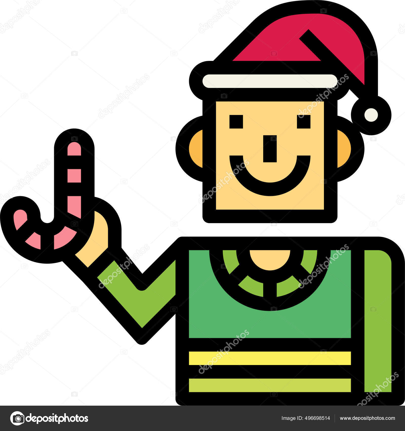 Cane Christmas Hat Icon Stock Vector by ©iconfinder 496698514