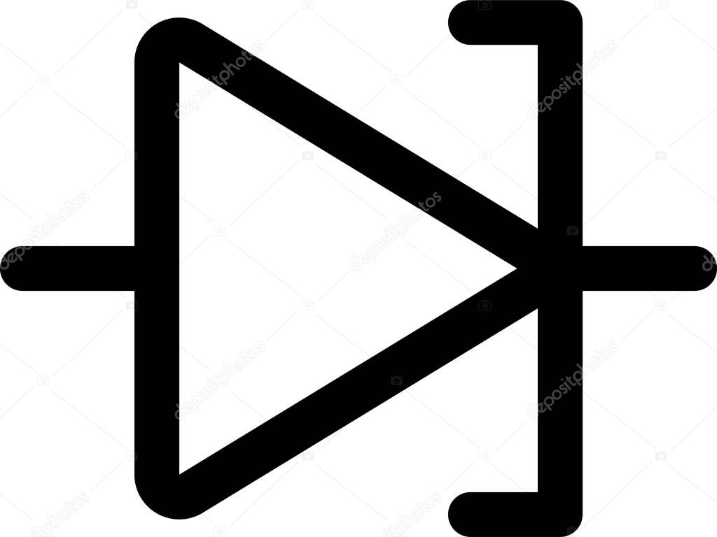 icono de diodo de túnel electrónico en estilo de contorno 2023