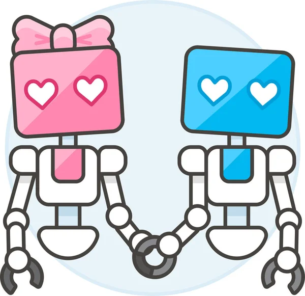 Cute Robot Love Drawing