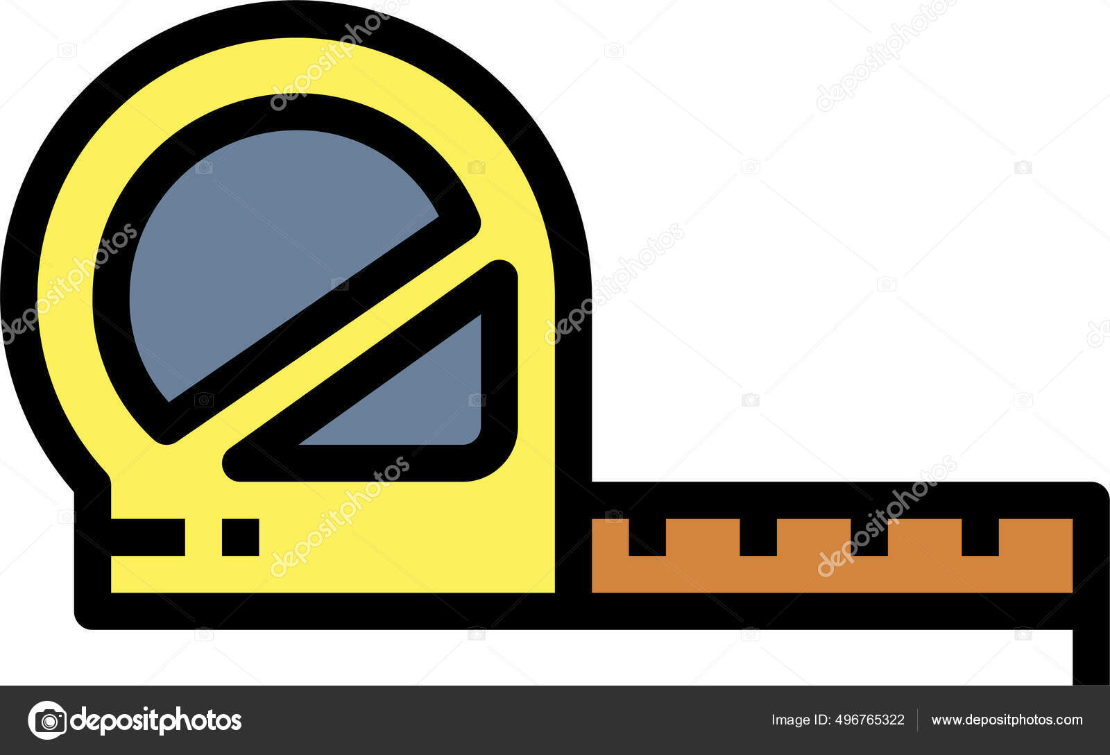 Measure Measuring Ruler Icon Filled Outline Style Stock Vector by ...