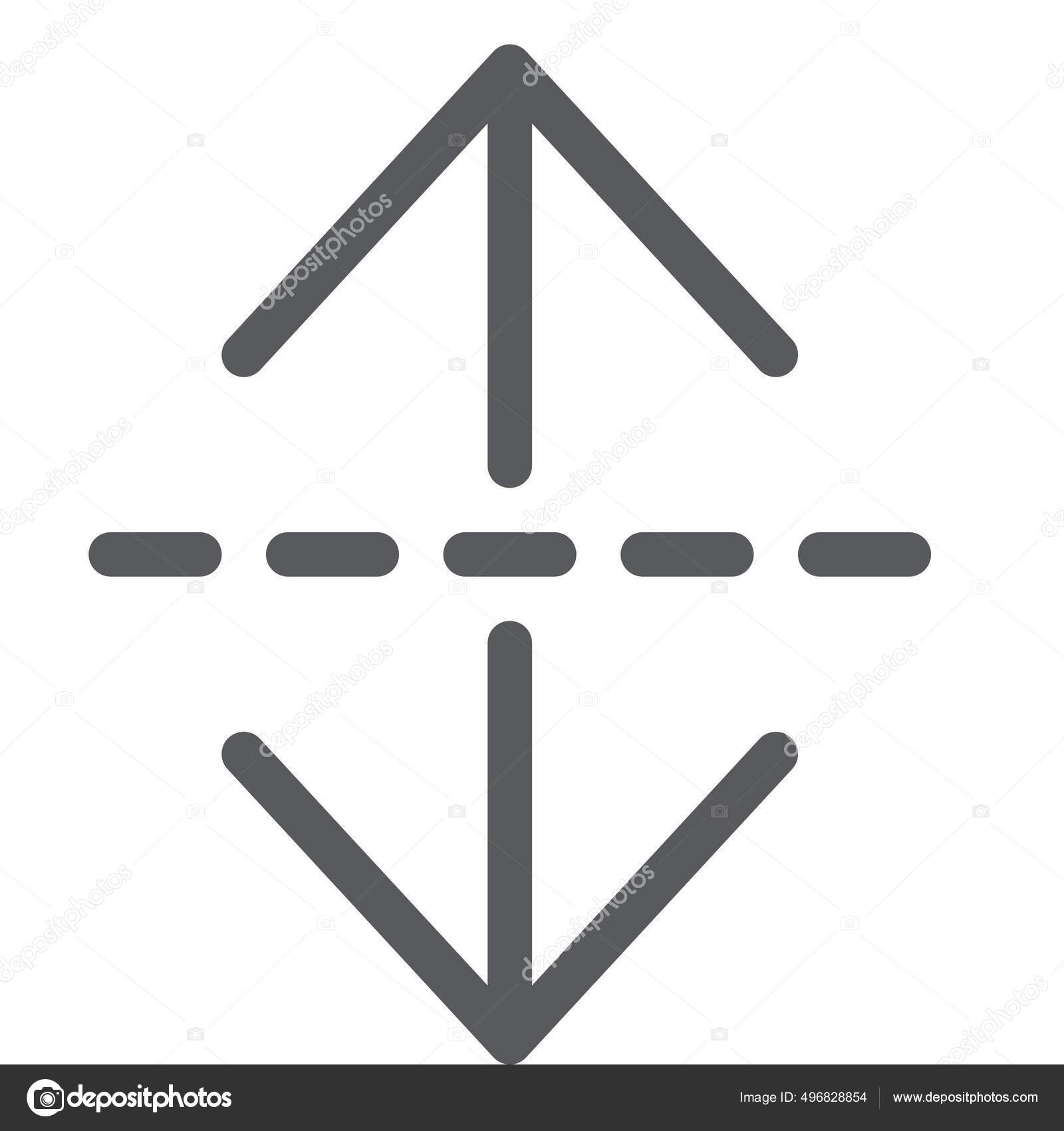 Expandir Icono Flecha Vertical Estilo Contorno Vector de stock ...