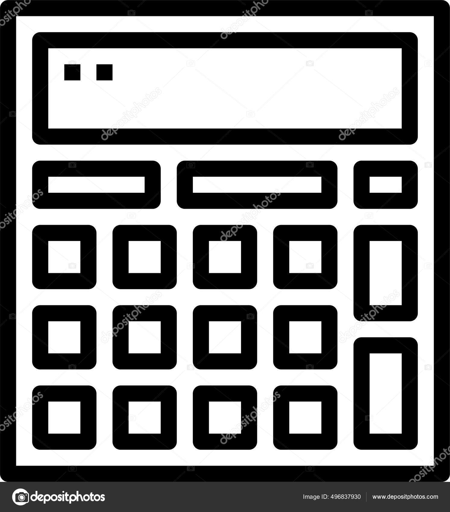 Calcular Icono Matemáticas Calculadora Estilo Esquema Vector de stock ...