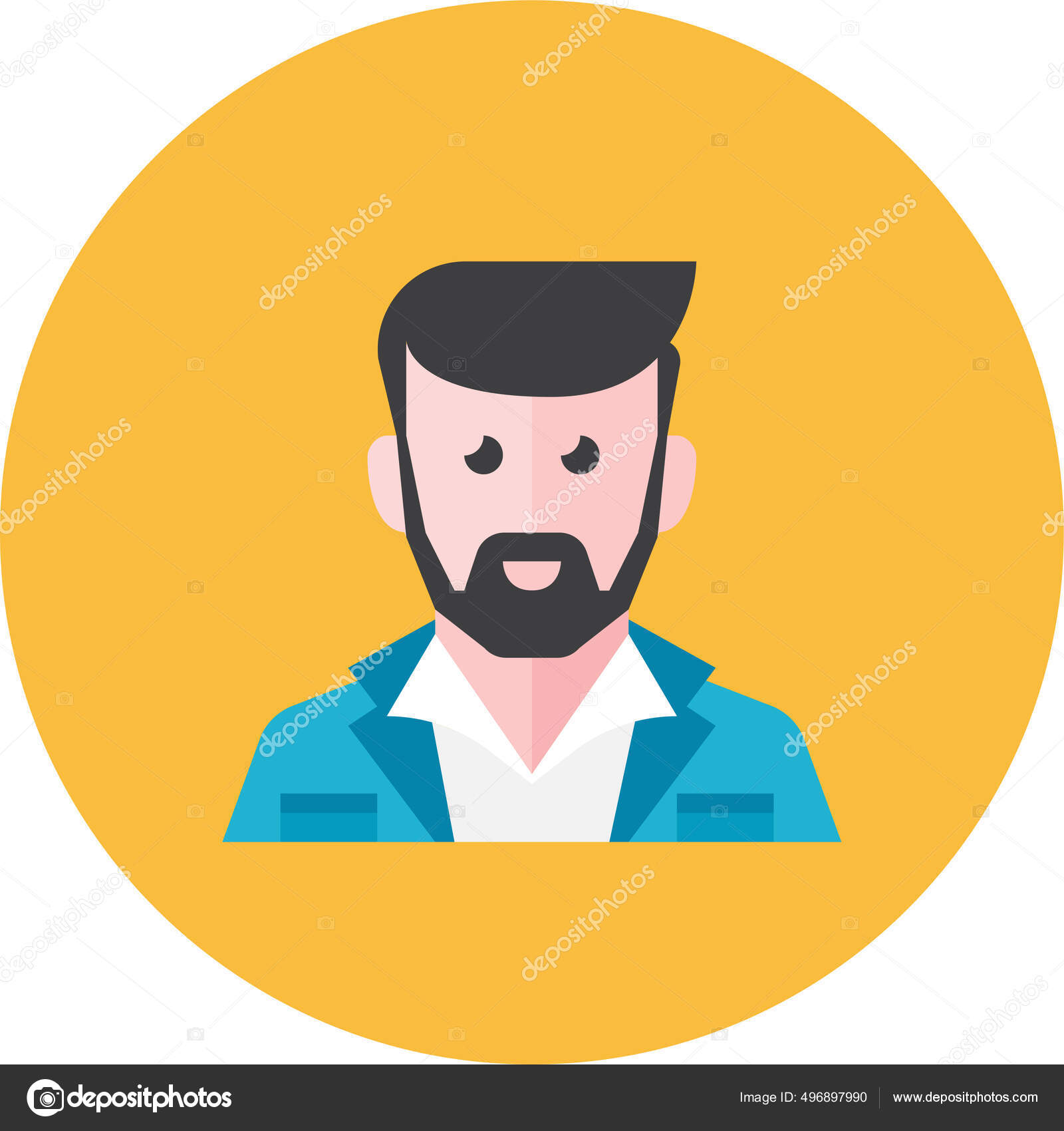 Man Badge Avatar Icon Badge Style Stock Illustration by ©iconfinder ...