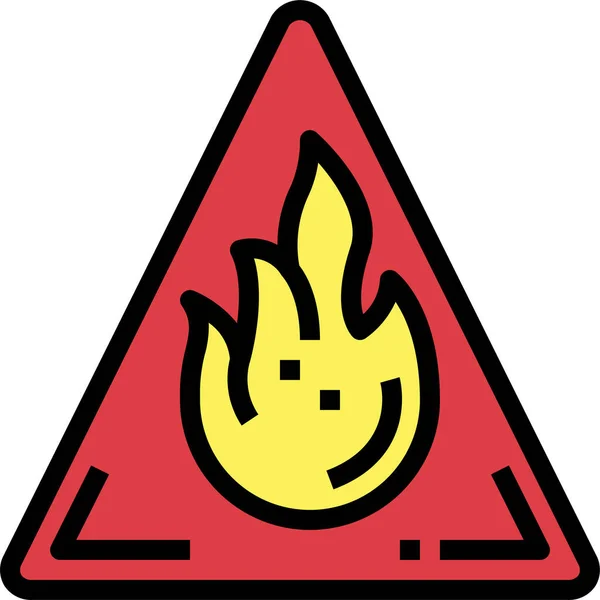 Hati Hati Ikon Tanda Nyala Dalam Gaya Outline Vektor Stok oleh ...