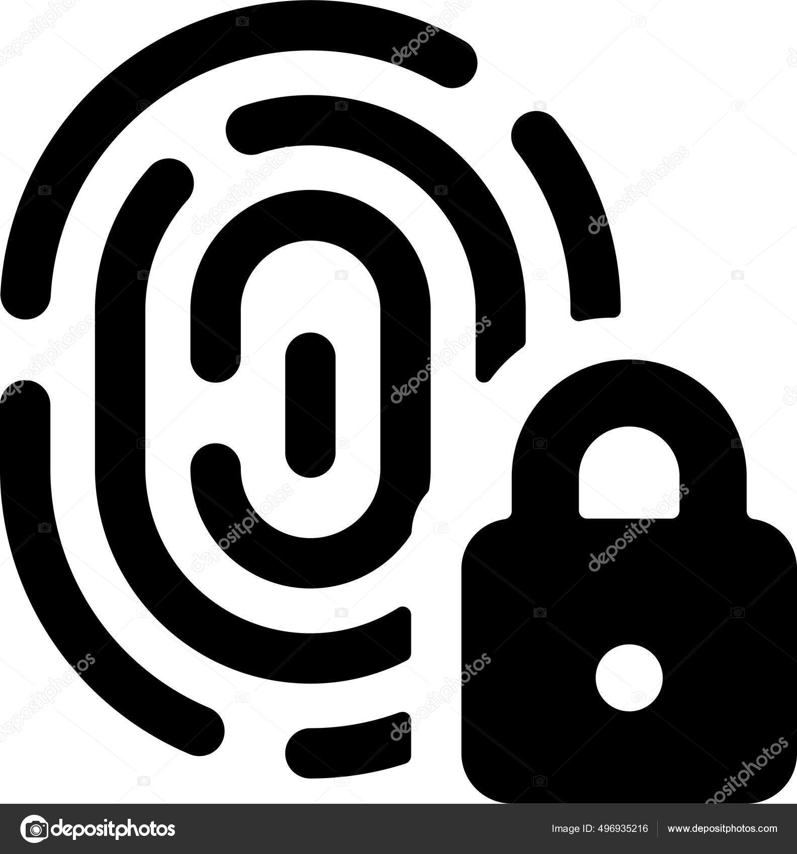 Fingerprint Identification Icon Solid Style Stock Vector by ©iconfinder ...