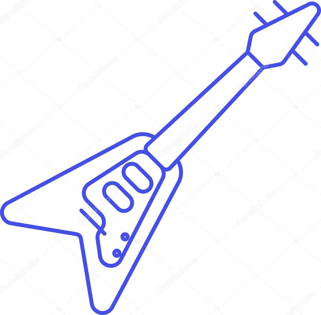 instrumentos de guitarra eléctrica icono en estilo de esquema 2023