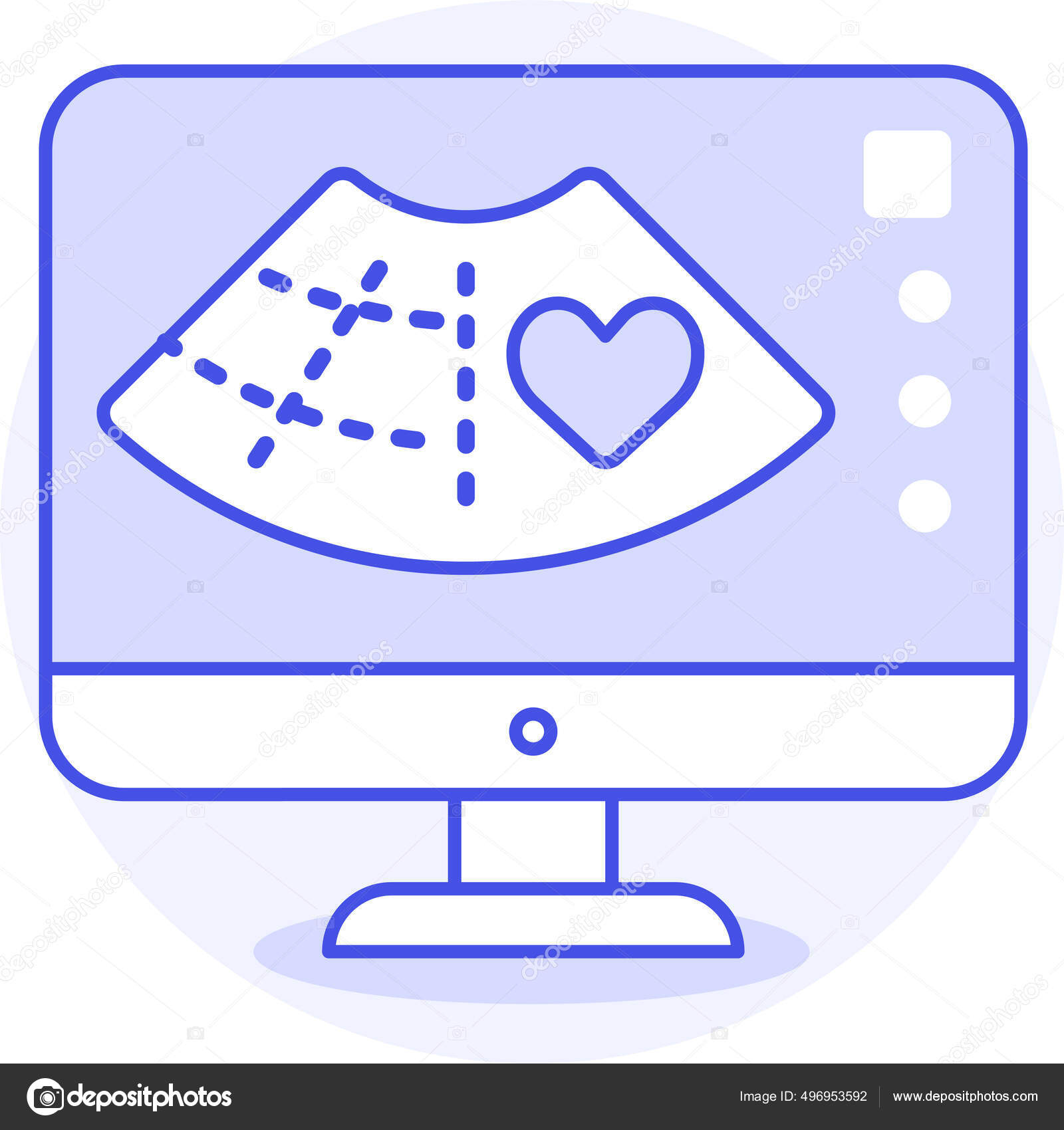 Diagnostic Echocardiogram Echography Icon Filled Outline Style Stock ...